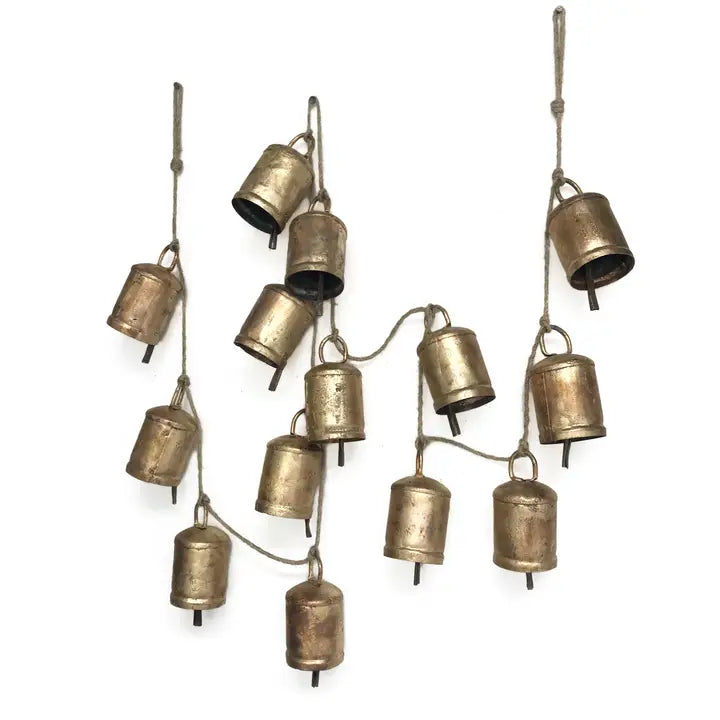 14 Pc Festival Bell Garland Burnished Gold Finish – Place. A Design ...